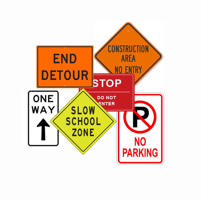 Aluminum Reflective Caution Safety Signs For Roadway Traffic