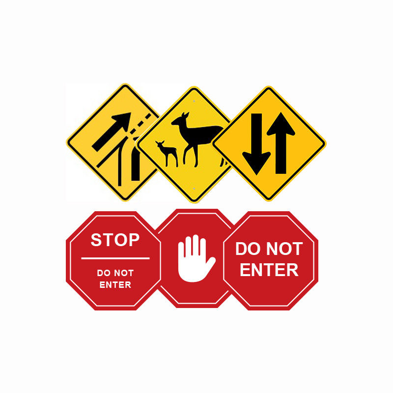 Aluminum Reflective Caution Safety Signs For Roadway Traffic
