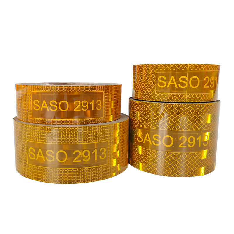 SASO 2913 Reflective Tape 4inch Metal Yellow Red White Reflective ...