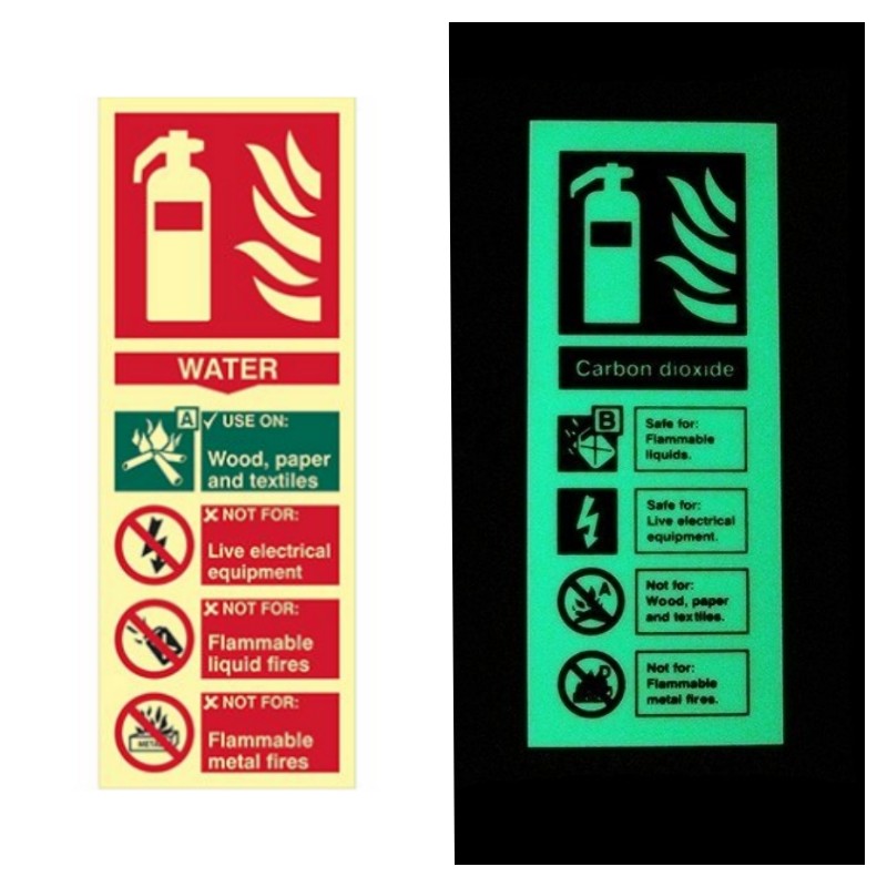 Custom Glow In The Dark Photoluminescent Fire Safety Sign Emergency ...