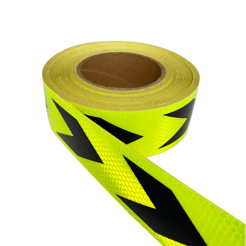 Fluorescent Yellow Green Black Arrow Adhesive Prismatic Reflective ...